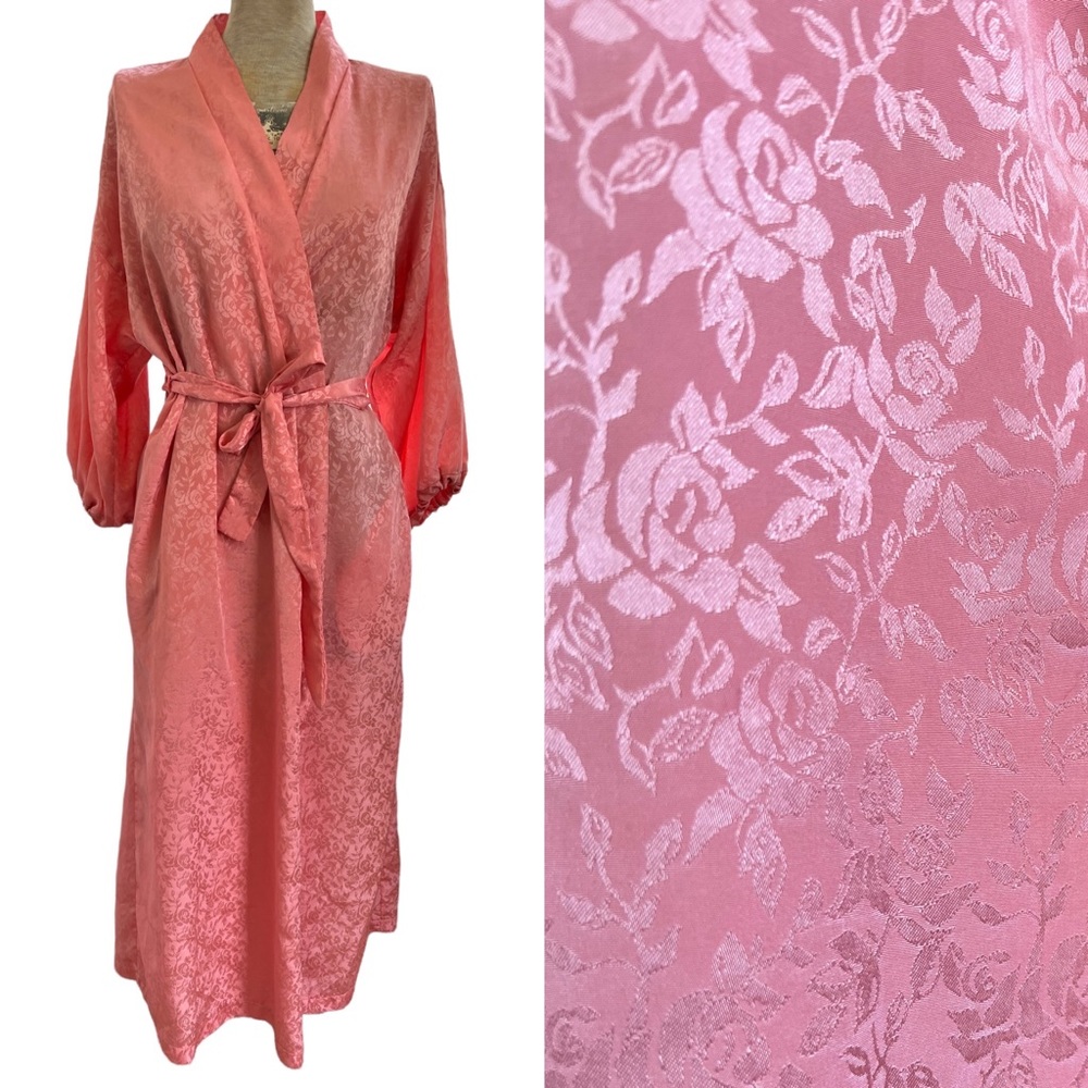 Vintage Jacquard Rose Robe Alexandra Nicole - Gem